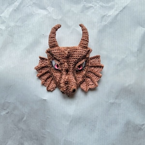 Dragon Head - Crochet Brooch, Magnet, Car Pendant PDF Pattern - Etsy