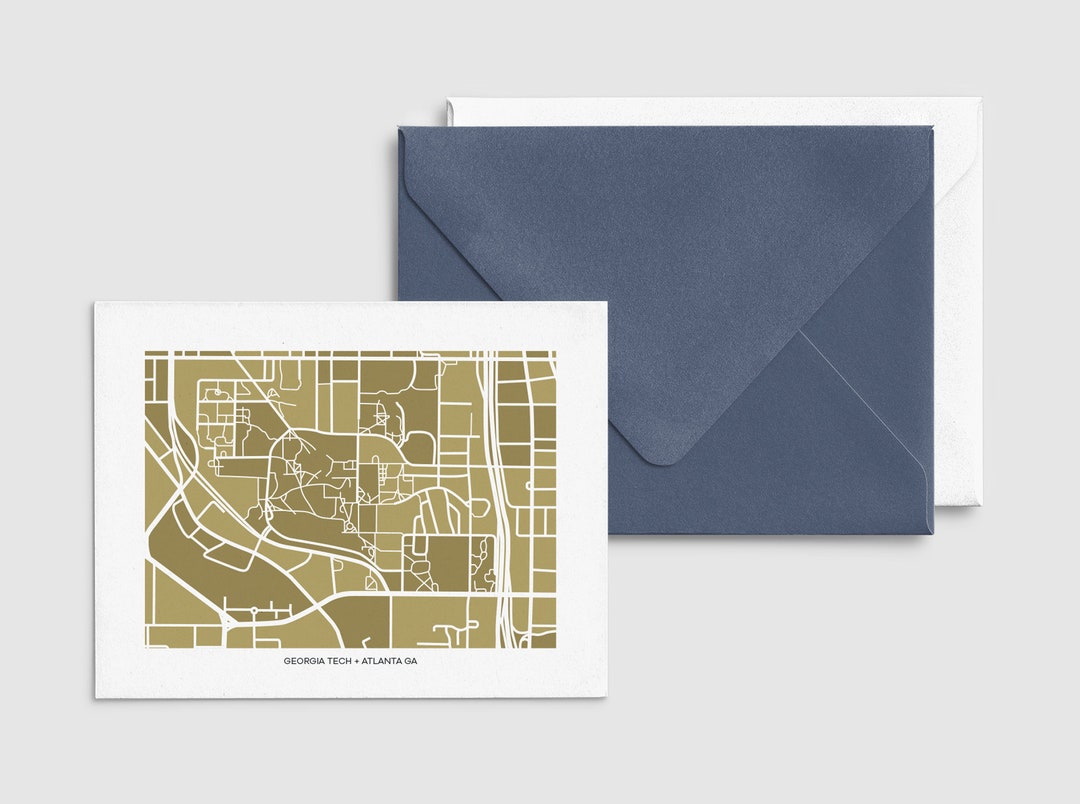 Georgia Tech Map Cards - Etsy