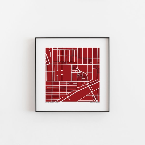 Bradley University Print - Etsy