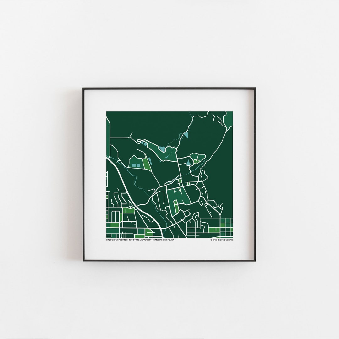 Cal Poly - Map Print - Etsy