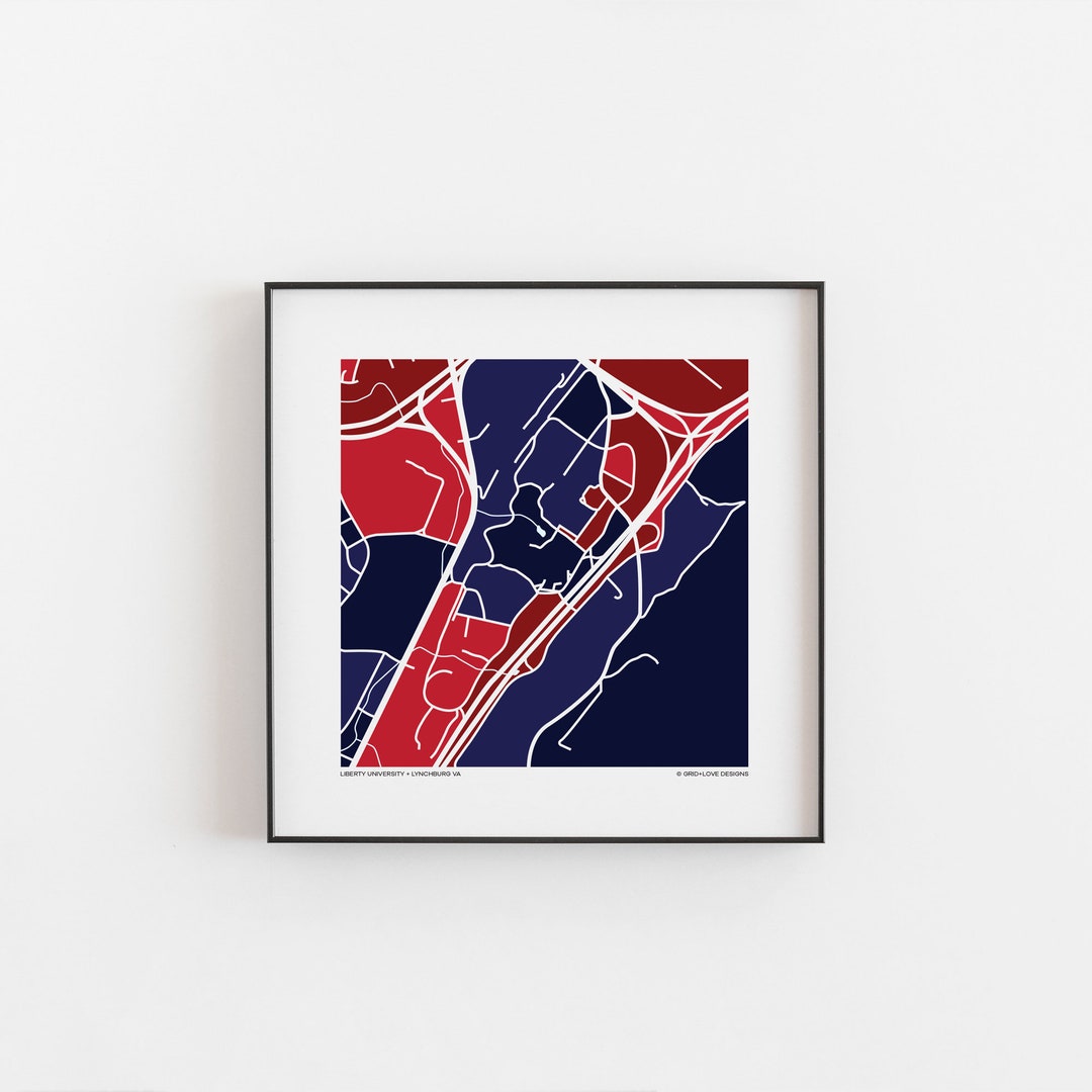 Liberty University - Map Print - Etsy