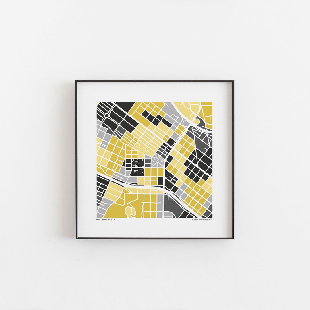 VCU - Map Print - Etsy