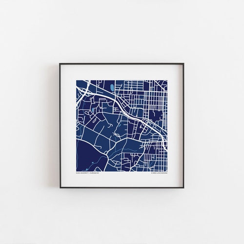Map of Duke University Durham North Carolina customization - Etsy