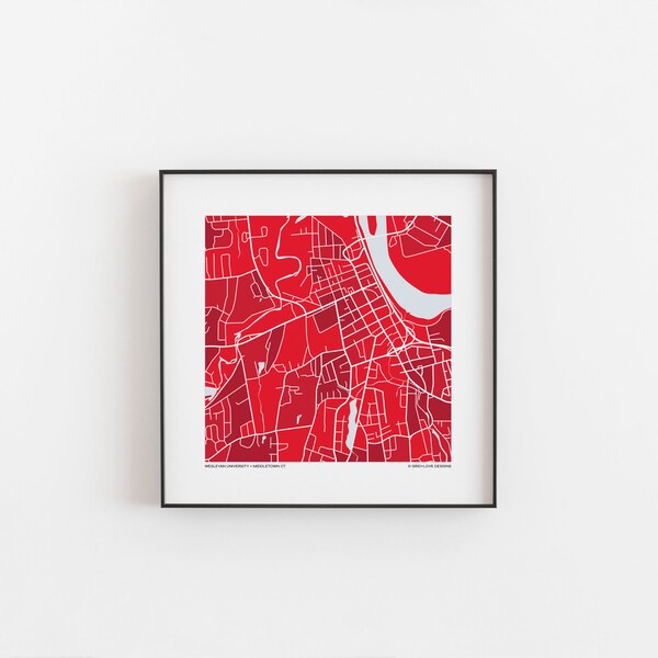 Wesleyan University Maps - Etsy