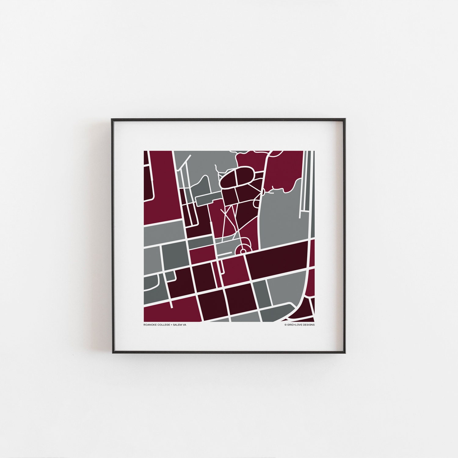 Roanoke College Map Print | Etsy