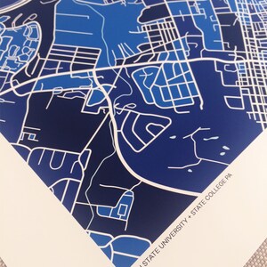 Penn State University - Map Print - Etsy