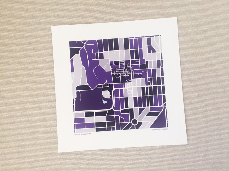 TCU Map Print | Etsy