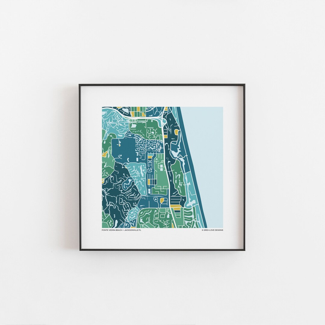 Ponte Vedra Beach FL - Map Print - Etsy