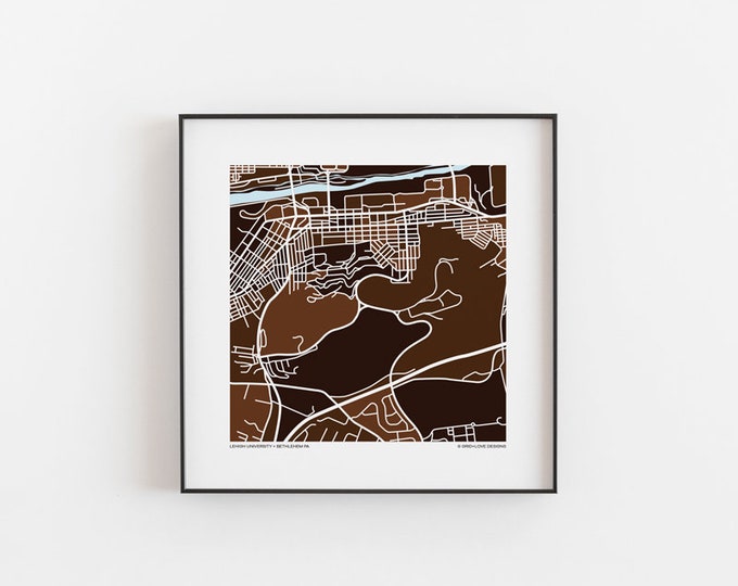 Lehigh University Map Print - Etsy