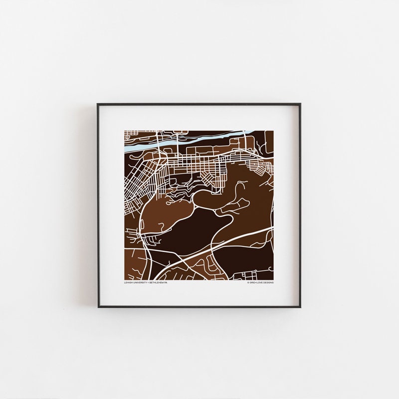 Lehigh University Map Print - Etsy
