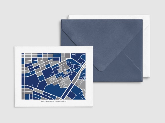 Rice University Map Cards | Etsy