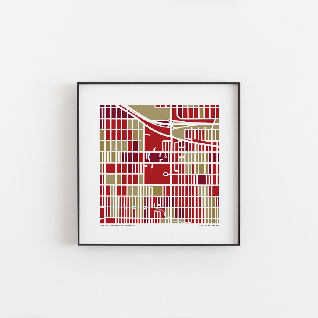 University of Denver - Map Print - Etsy