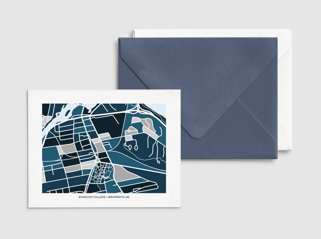 Bowdoin College Map Cards - Etsy
