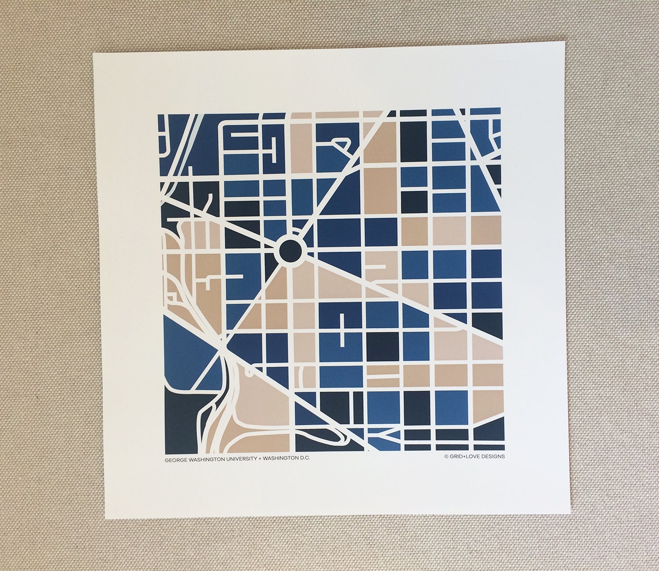 George Washington University Map Print - Etsy