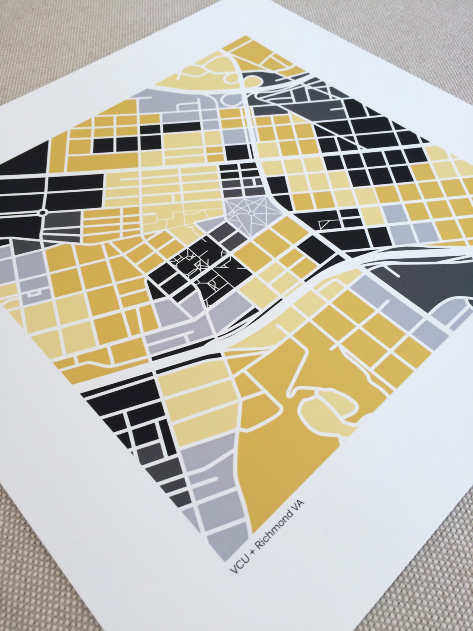 VCU Map Print - Etsy