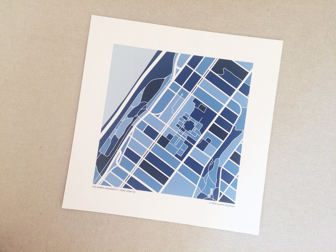Columbia University Map Print - Etsy