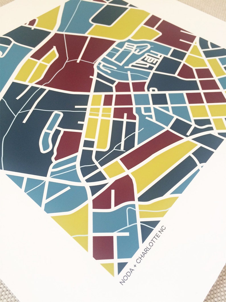 Charlotte NC Noda Map Print - Etsy