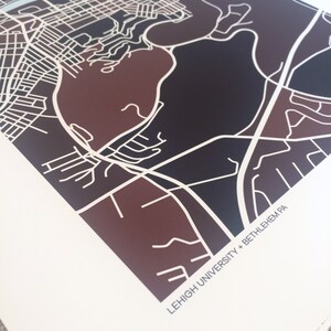 Lehigh University - Map Print - Etsy
