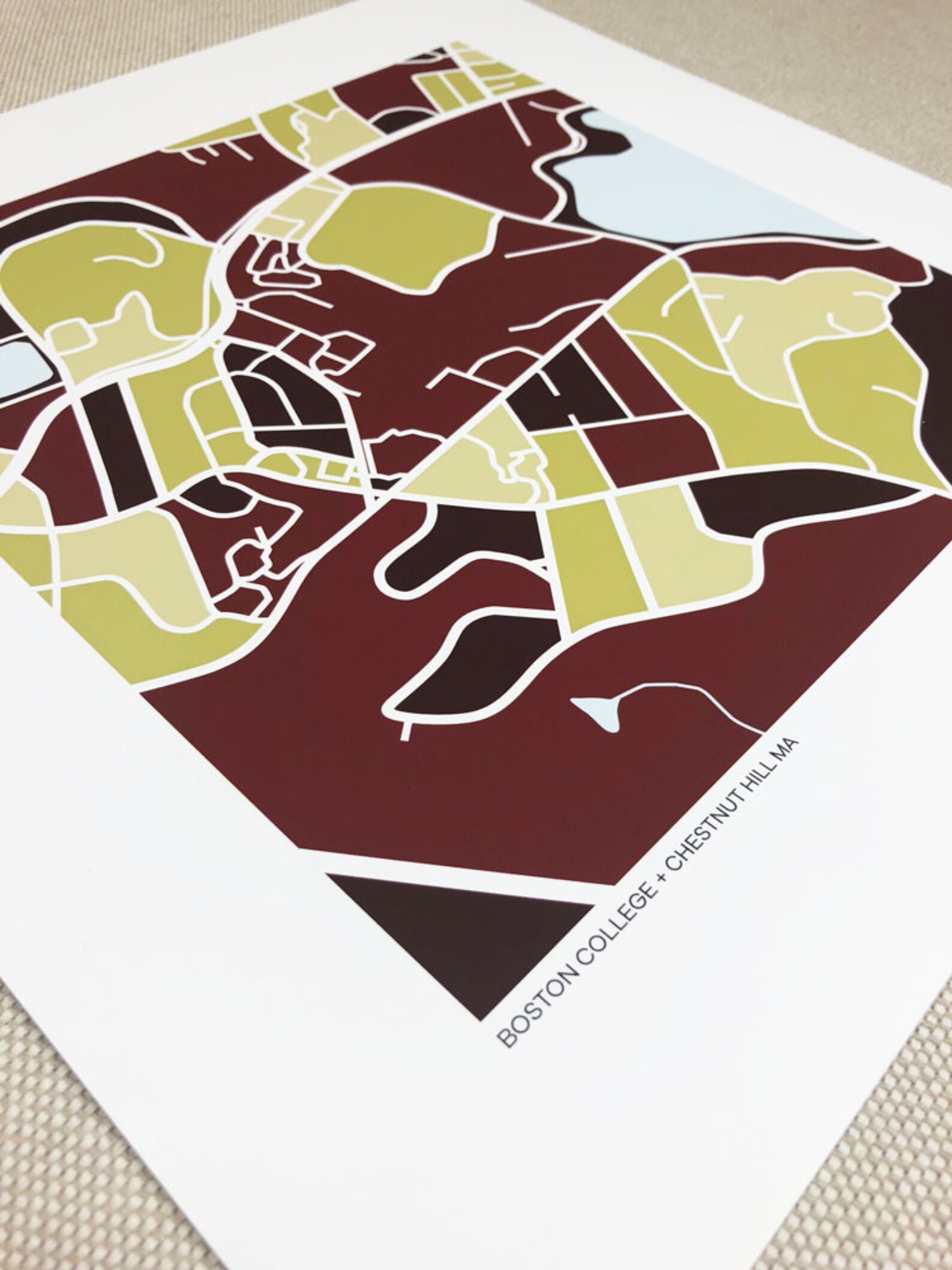 Boston College Map Print - Etsy