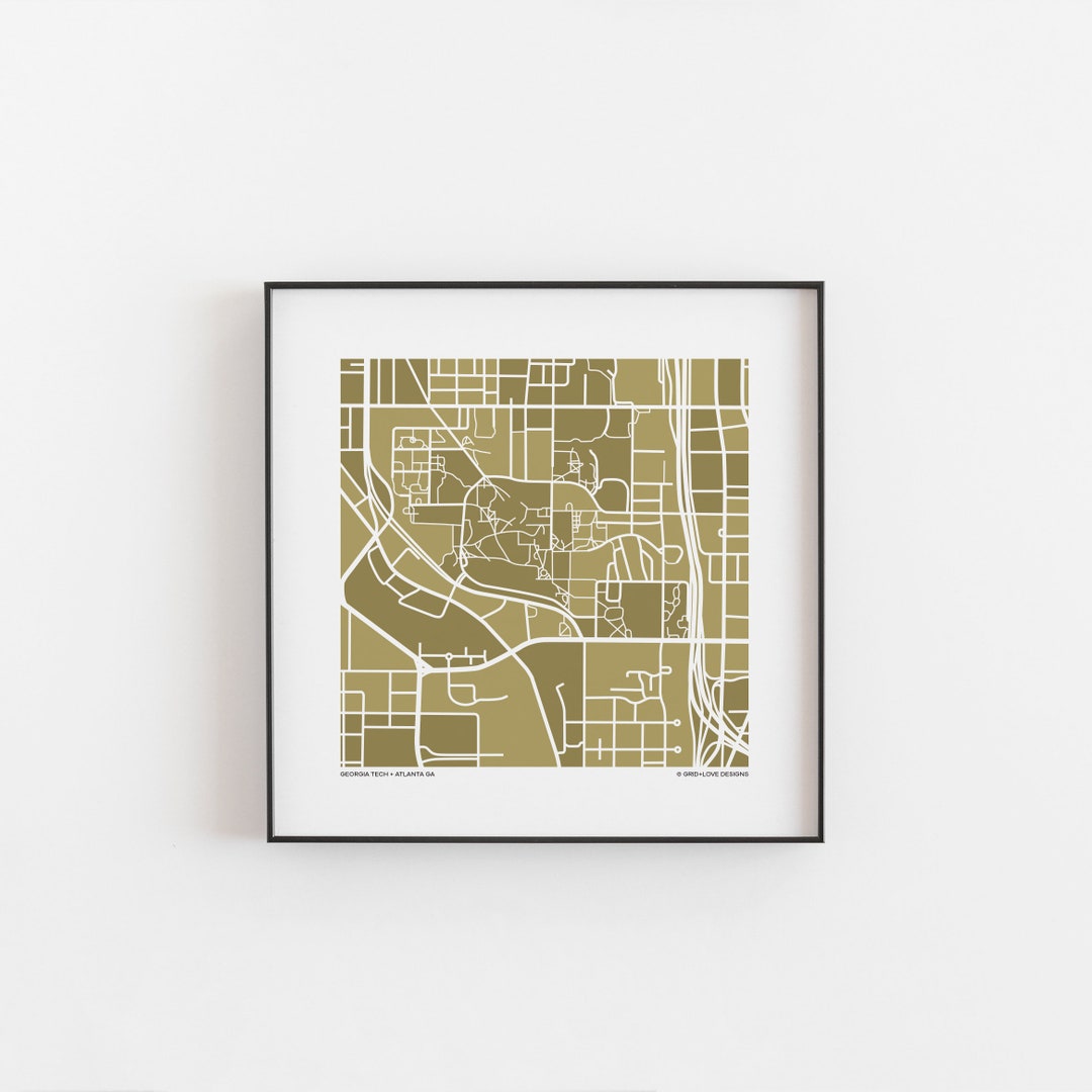 Georgia Tech - Map Print - Etsy