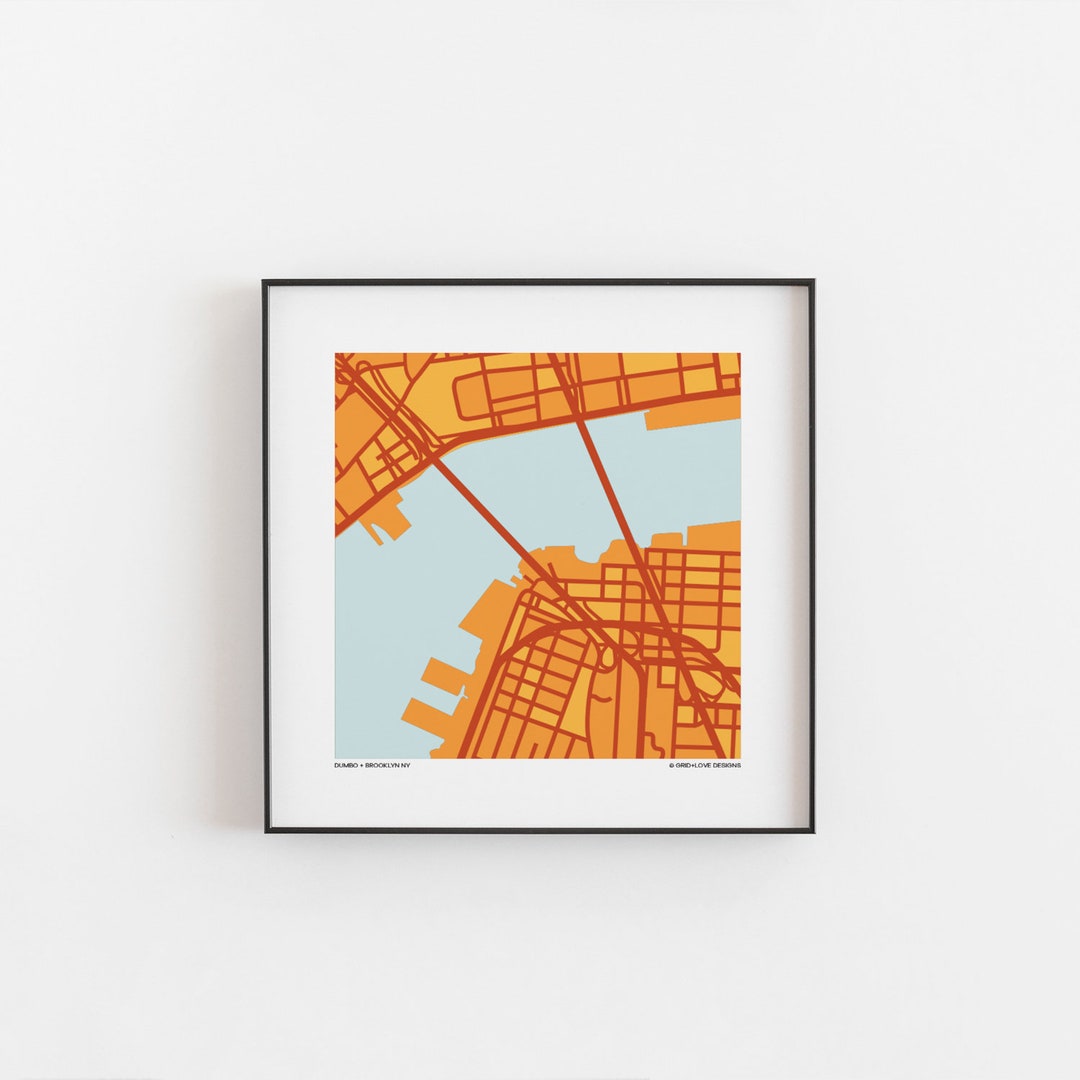 Brooklyn NY - Dumbo - Map Print - Etsy