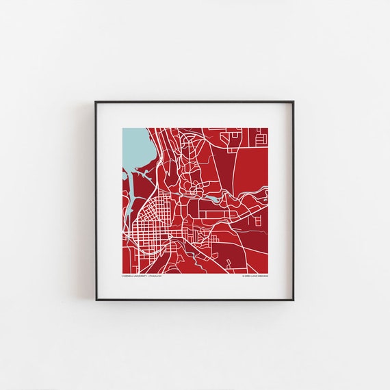 Cornell University Map Print | Etsy