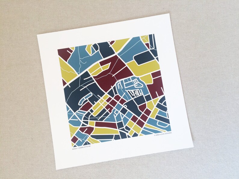 Charlotte NC Noda Map Print - Etsy