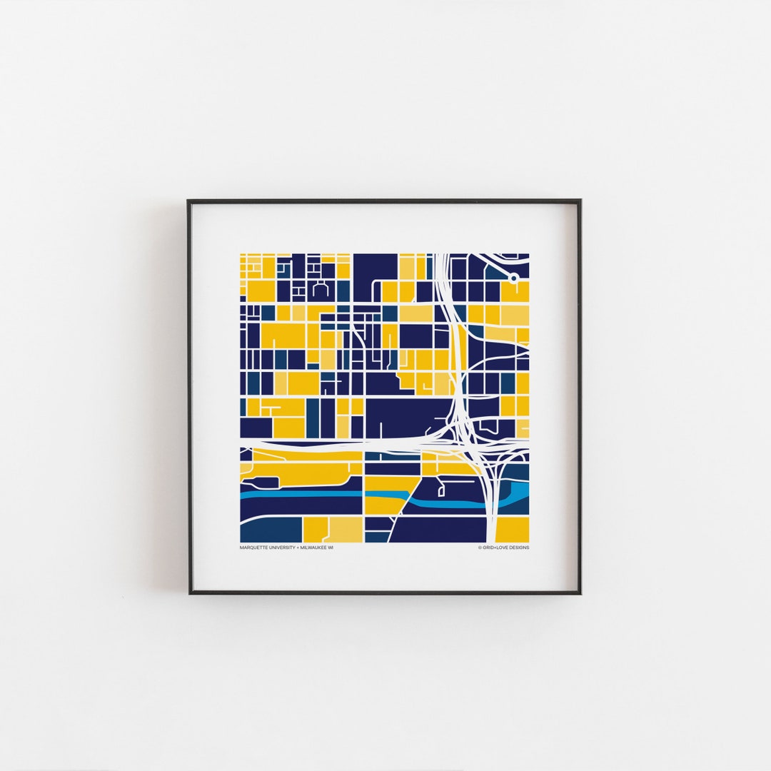 Marquette University Map Print - Etsy