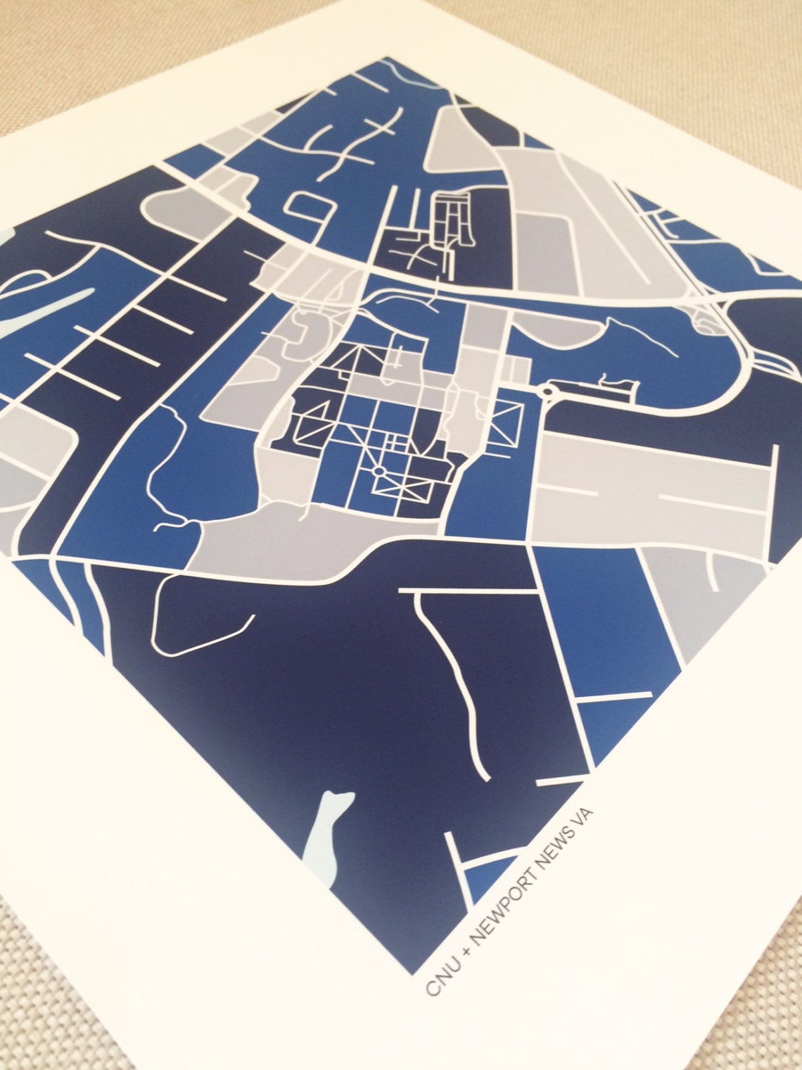 Christopher Newport University Map Print - Etsy