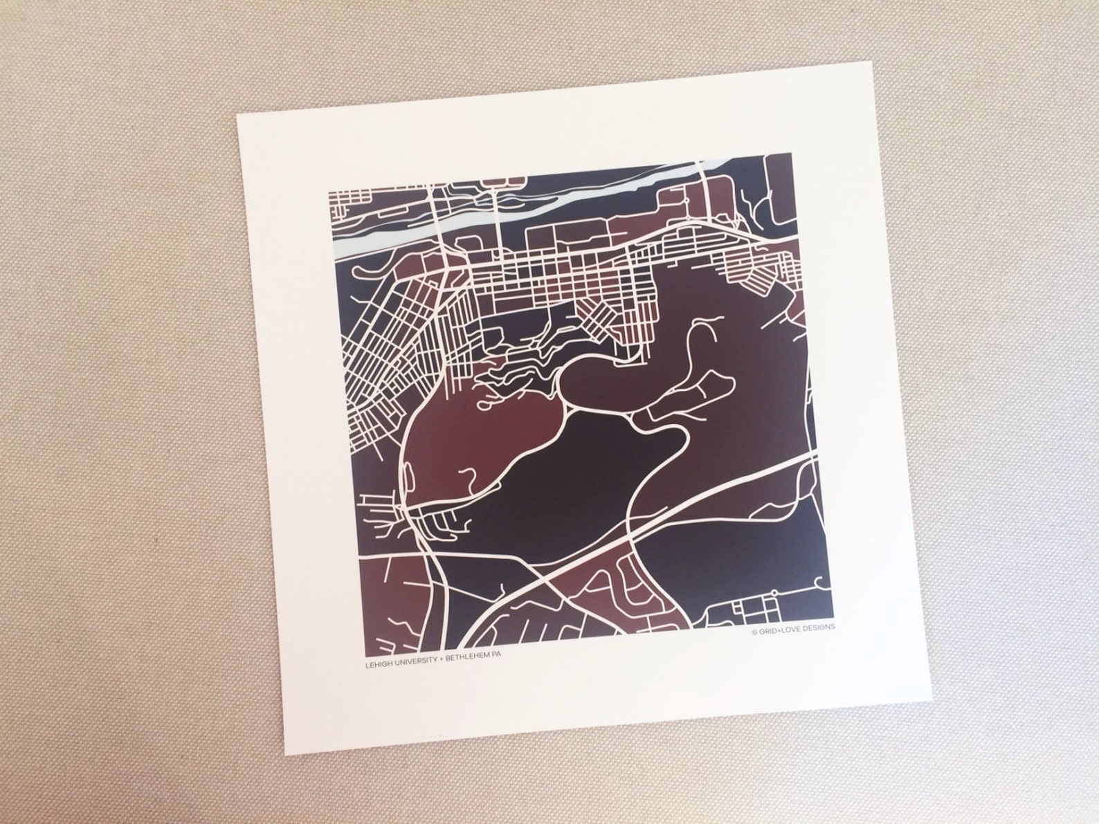Lehigh University Map Print - Etsy