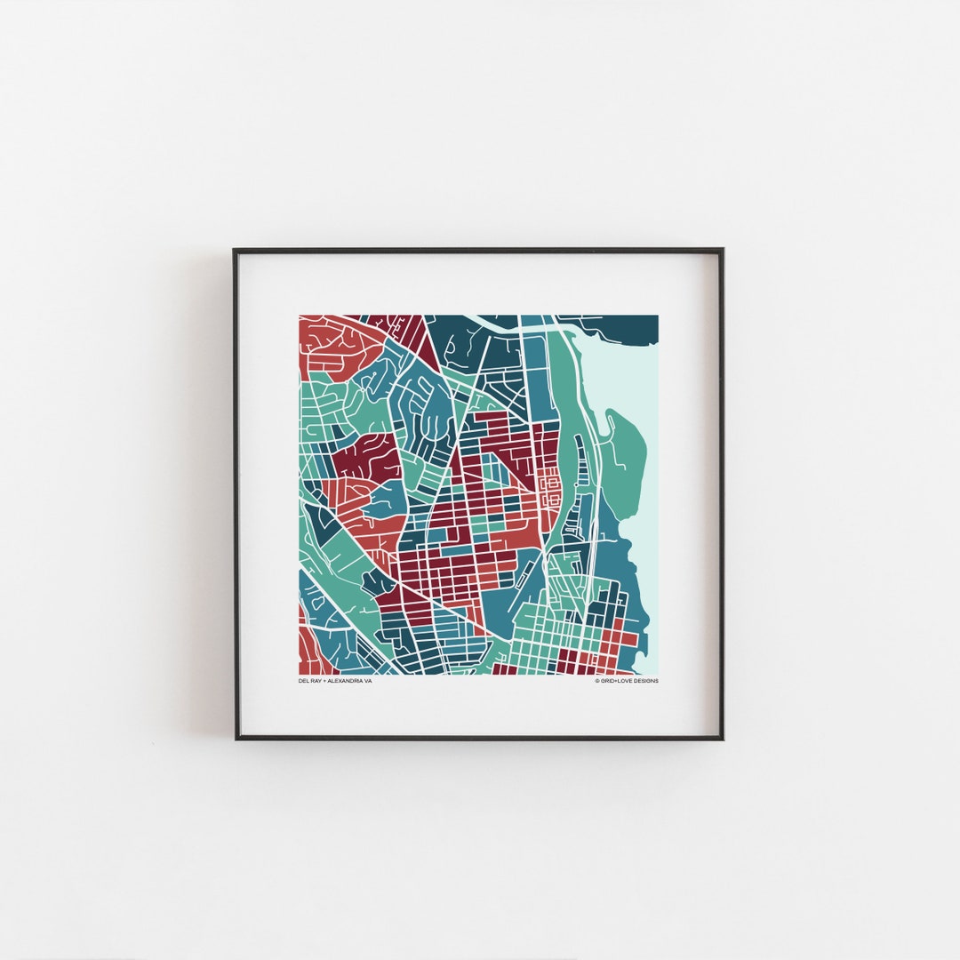 Alexandria VA - Del Ray - Map Print - Etsy