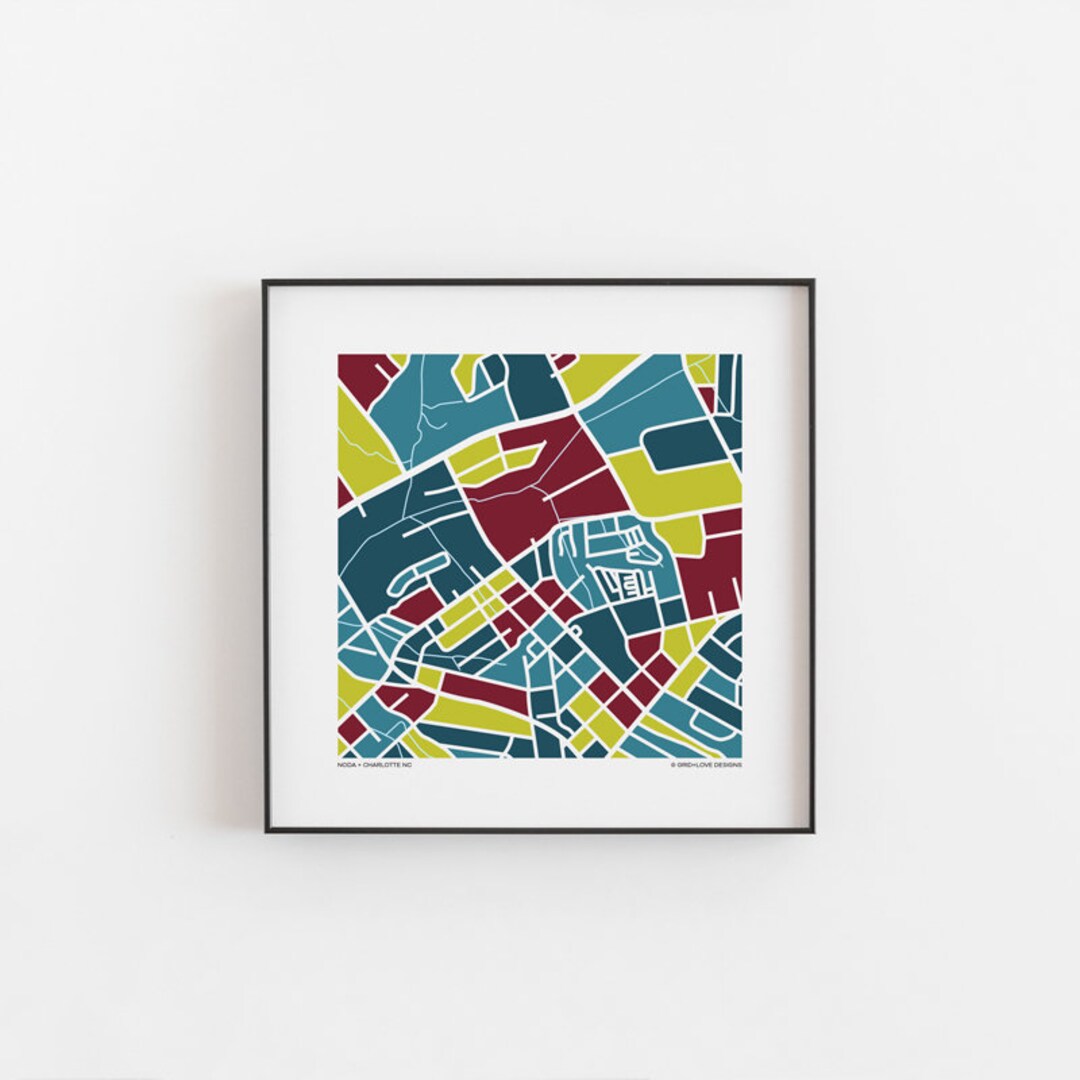 Charlotte NC - Noda - Map Print - Etsy