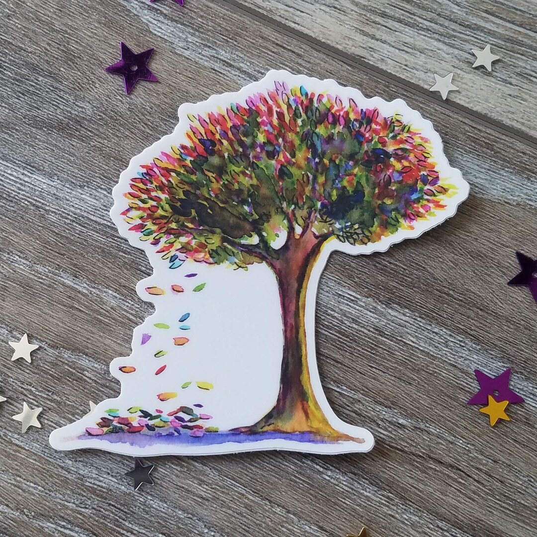 Fall Weatherproof Vinyl Decal, 3.5" Falling Leaves Decal, Fall Themed ...