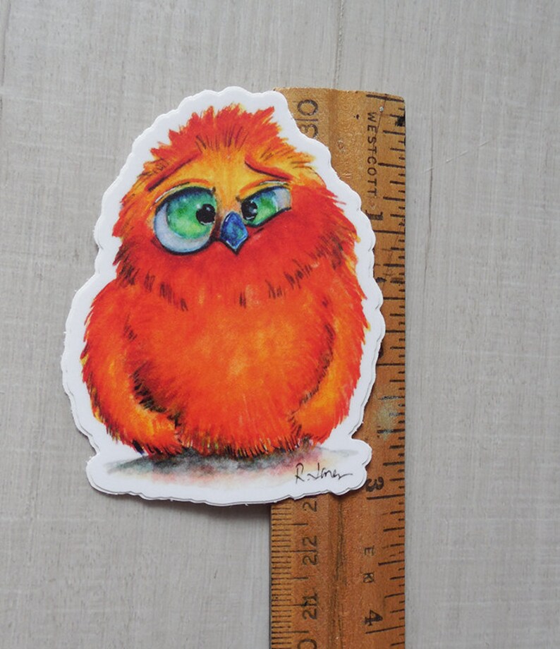 Funny Red Bird Vinyl Decal: Weatherproof Cartoon Sticker - Etsy