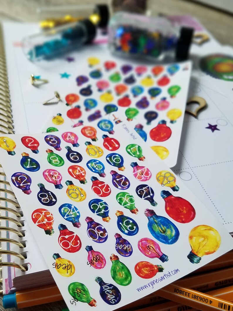 Light Bulb Date Covers Calendar Numbers Date Numbers - Etsy