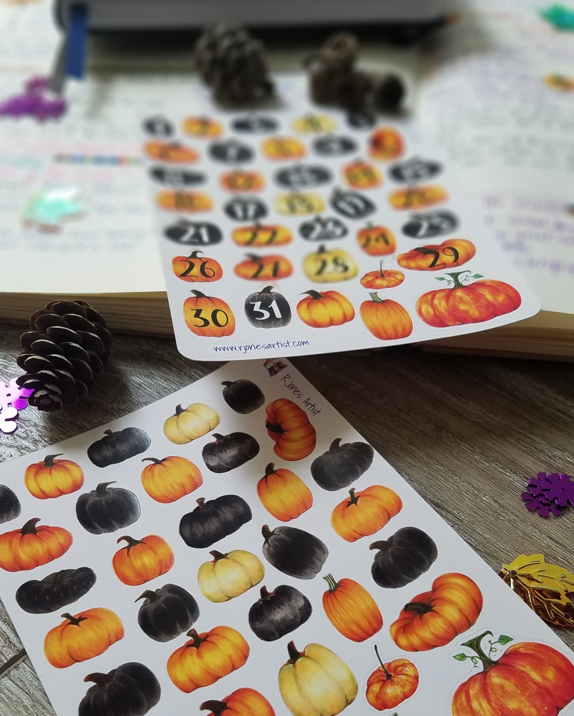 Pumpkin Date Covers Calendar Numbers Date Numbers - Etsy