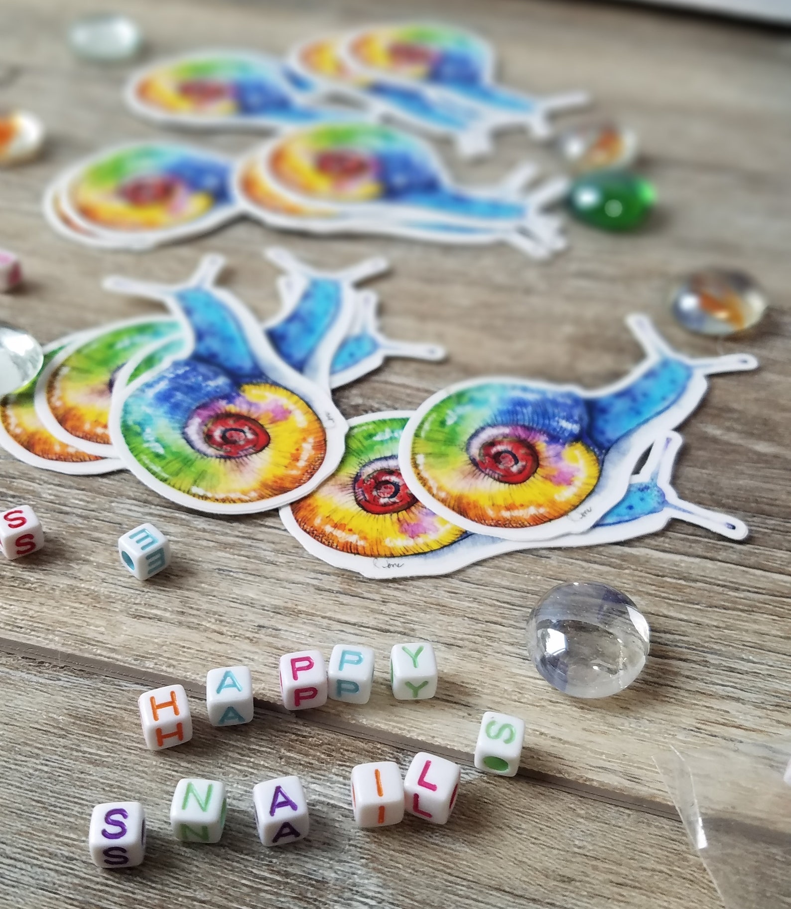 Snail Weather Proof Vinyl Decal Die Cut Decal Happy Snail | Etsy