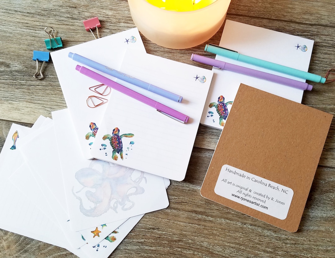 Ocean - Memo Pad - 40 Pages - 4 Unique Designs per Pad- 4.25"x5.5 ...