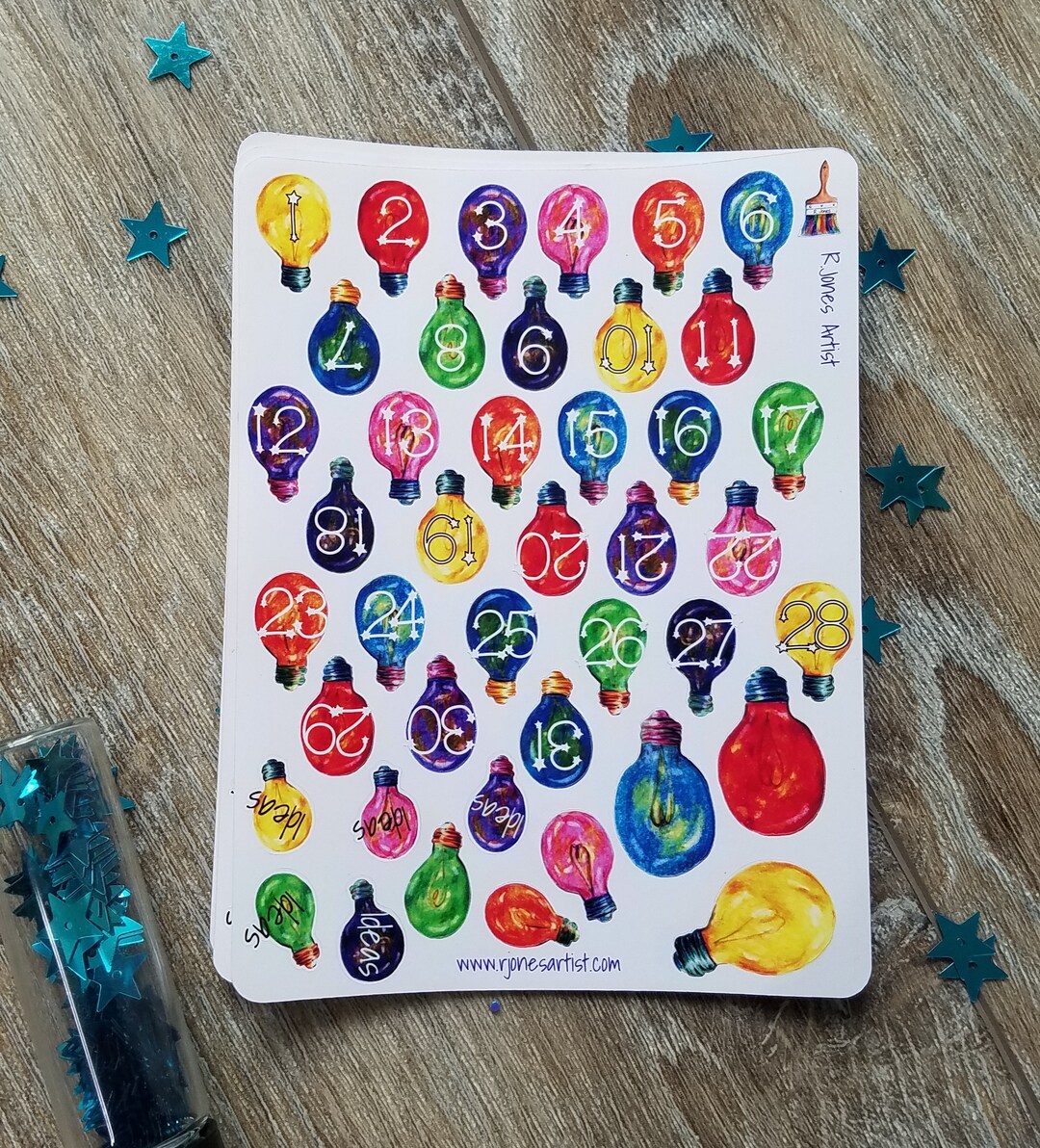 Light Bulb Date Covers Calendar Numbers Date Numbers - Etsy