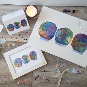 Digital Print - Watercolor Sand Dollar, Coastal Art, Ocean Art, Beach ...