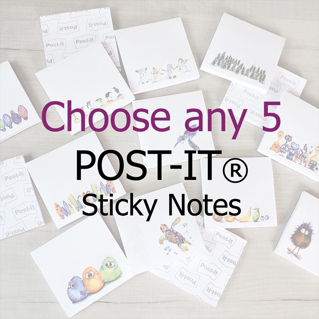 Pick Any 5 Post-it® Sticky Notes: Original Watercolor Art - Etsy