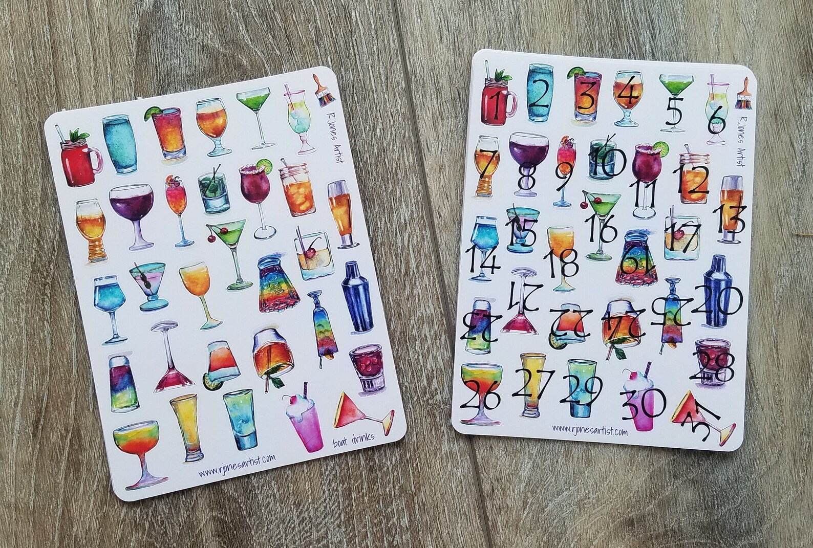 Drink Date Covers Calendar Numbers Date Numbers Planner | Etsy