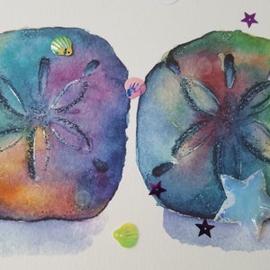 Digital Print - Watercolor Sand Dollar, Coastal Art, Ocean Art, Beach ...