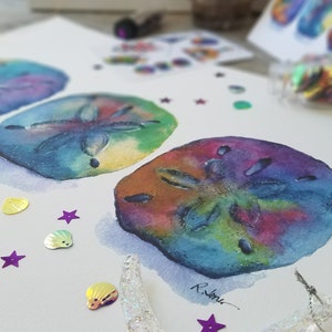 Digital Print - Watercolor Sand Dollar, Coastal Art, Ocean Art, Beach ...