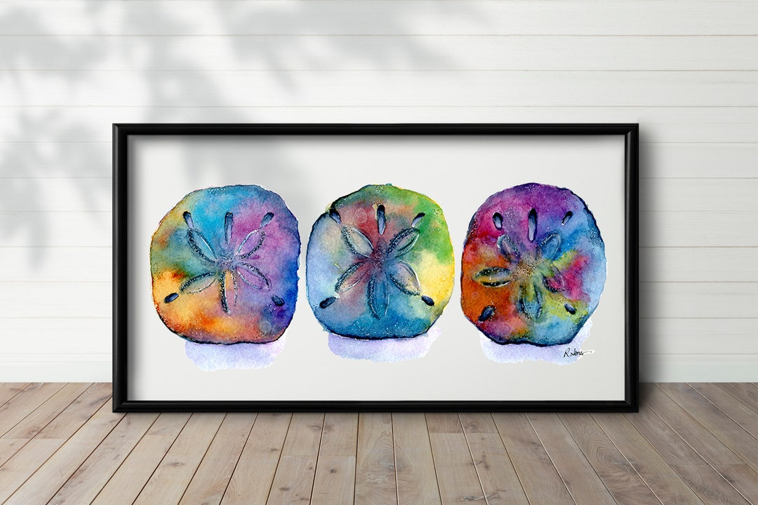 Digital Print - Watercolor Sand Dollar, Coastal Art, Ocean Art, Beach ...