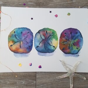 Digital Print - Watercolor Sand Dollar, Coastal Art, Ocean Art, Beach ...