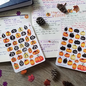 Pumpkin Date Covers Calendar Numbers Date Numbers Planner Date Stickers ...
