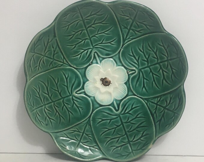 Antique Adams and Bromley Majolica Water Lily Plate, Antique English ...