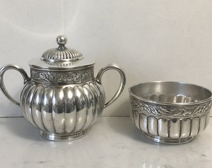 Vintage Silver Plate Sugar and Bowl Set, Vintage Wilcox Silver ...