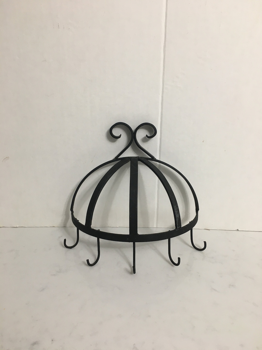 Vintage Black Wrought Iron Wall Mount Pot Hanger, Vintage Farmhouse ...